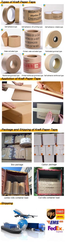 Reinforced Gummed Packaging Kraft Paper Tape